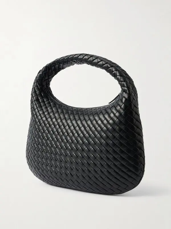 Bottega Veneta Medium Intrecciato Leather Shoulder Bag - Black