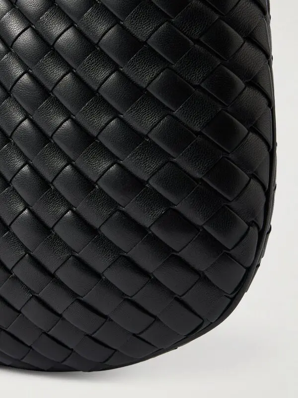 Bottega Veneta Medium Intrecciato Leather Shoulder Bag - Black