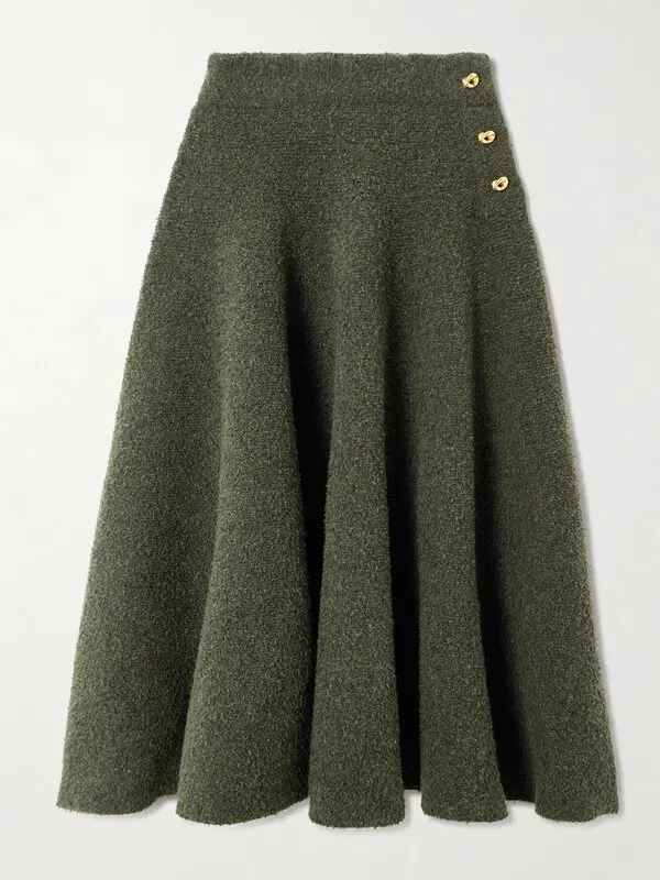 Bottega Veneta Wool-blend Bouclé Midi Skirt