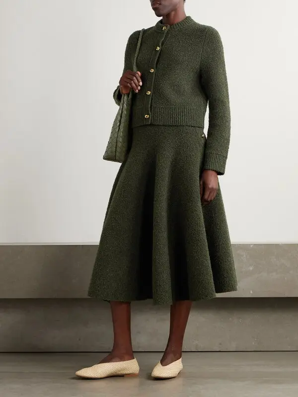 Bottega Veneta Wool-blend Bouclé Midi Skirt
