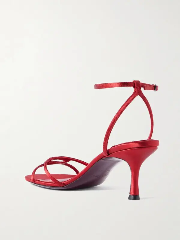JIMMY CHOO Leo 65 Satin Sandals - Red