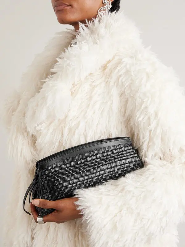 Staud Maude Woven Leather Clutch