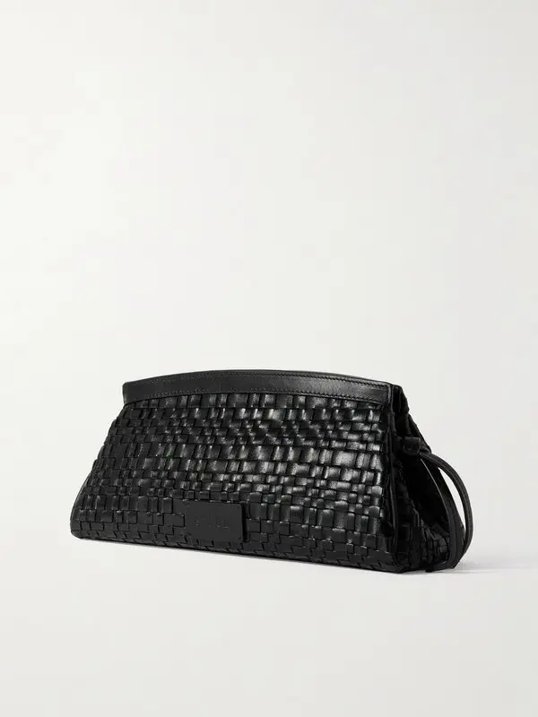 Staud Maude Woven Leather Clutch