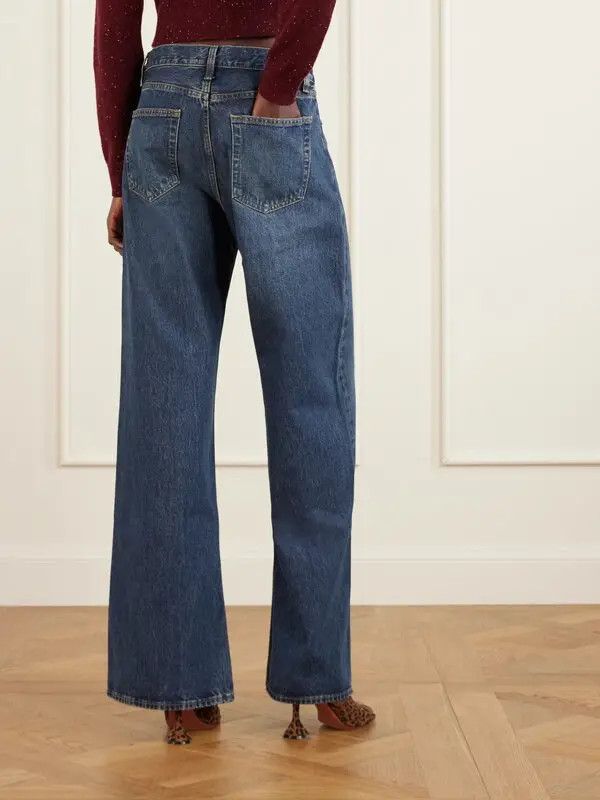 FRAME The Loose Low-rise Wide-leg Jeans - Blue