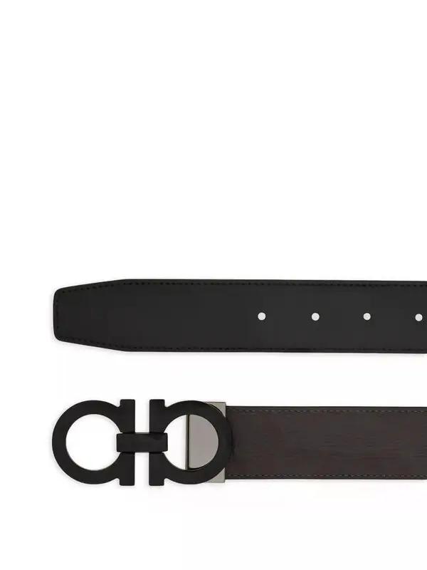 FERRAGAMO Reversible Gancini Belt - Black