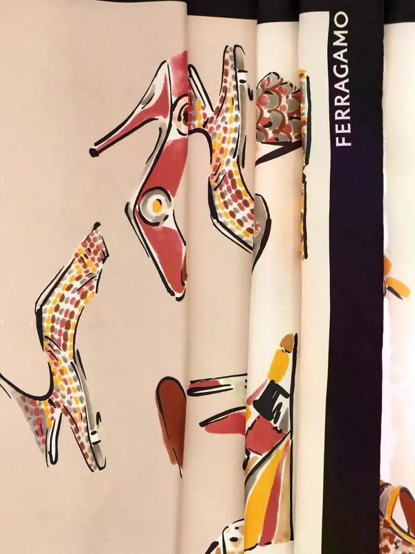 FERRAGAMO Genio-print Silk Scarf