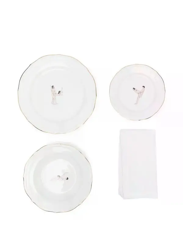 SELETTI X Bruno Laurenzano Seikantai5271 Elongated Plate - White