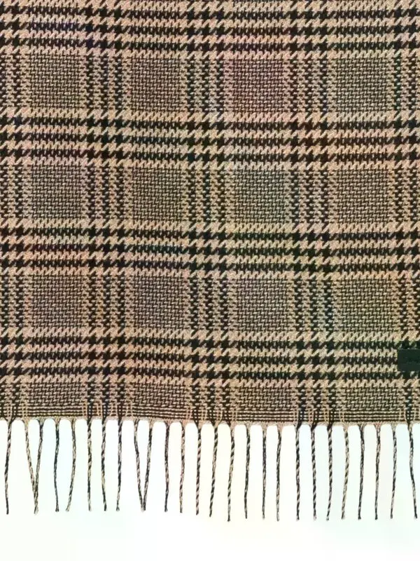 Saint Laurent Check Fringed Scarf