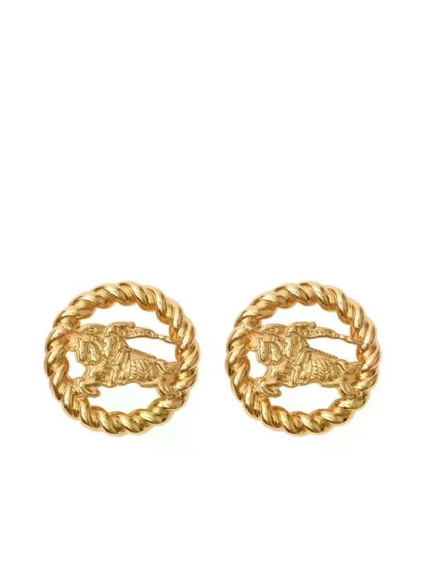 Burberry Equestrian Knight Stud Earrings - Gold