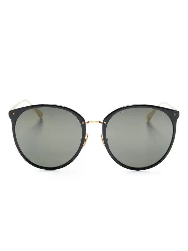 Linda Farrow Kings Round-frame Sunglasses - Gold