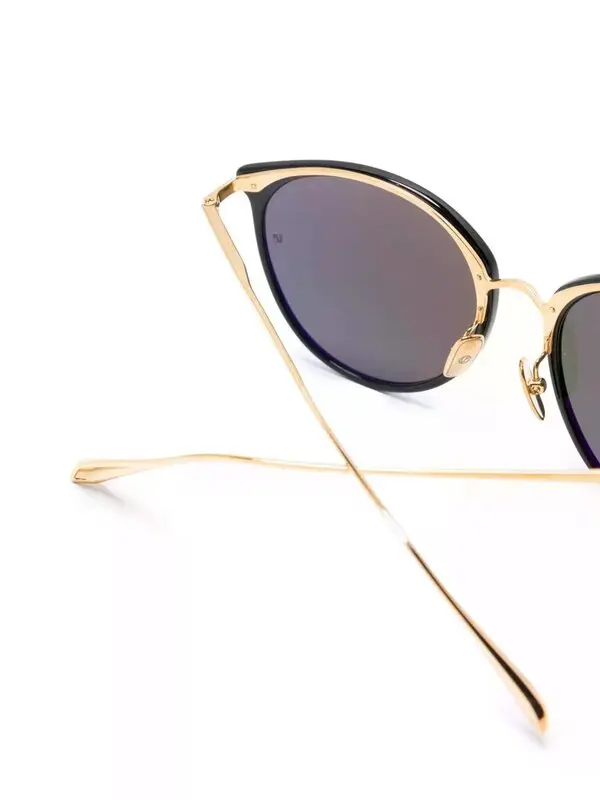 Linda Farrow Kings Round-frame Sunglasses - Gold