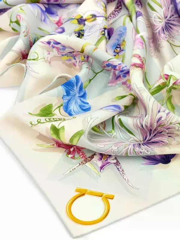 FERRAGAMO Gaia-print Silk Scarf