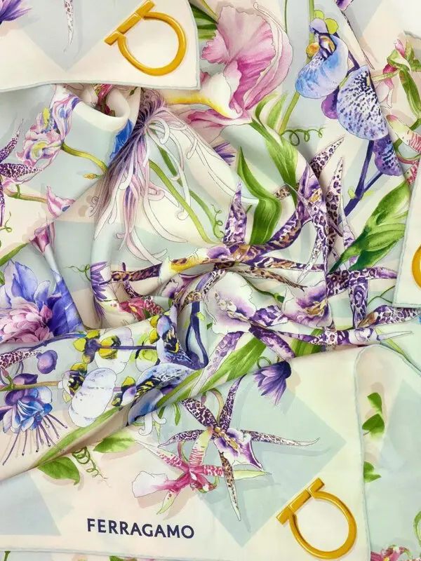 FERRAGAMO Gaia-print Silk Scarf
