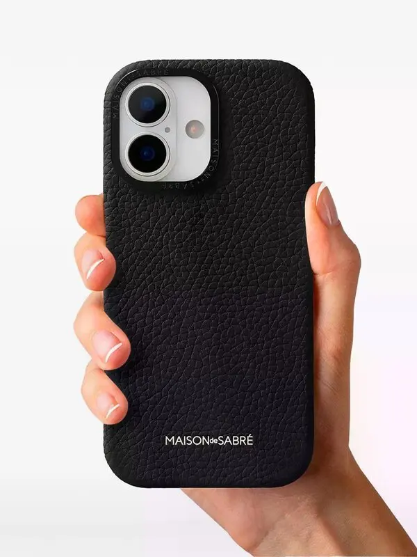MAISON DE SABRE Leather Iphone 17 Case - Black