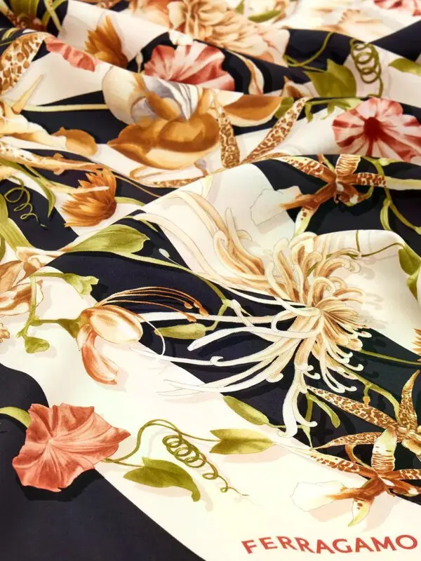 FERRAGAMO Gaia-print Silk Scarf
