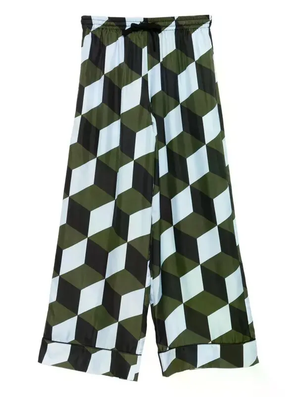 Cynthia Rowley Geometric-print Trousers - Blue