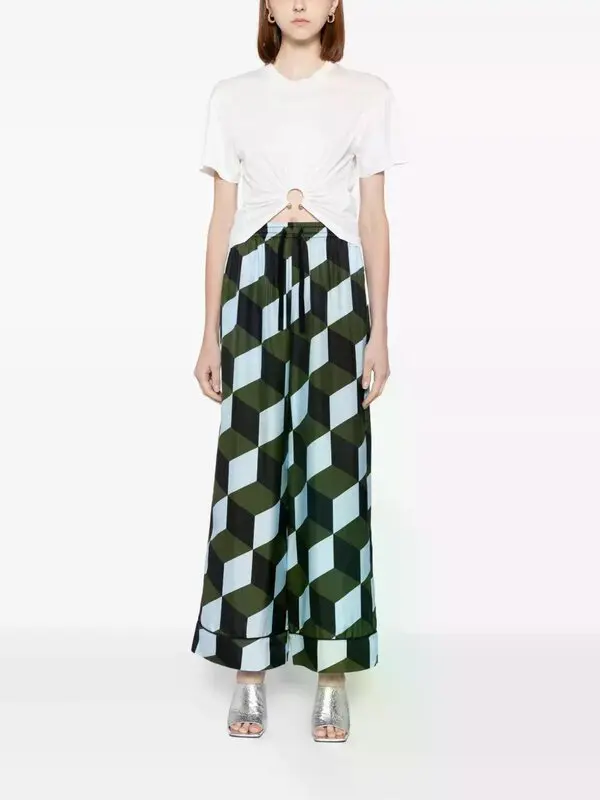 Cynthia Rowley Geometric-print Trousers