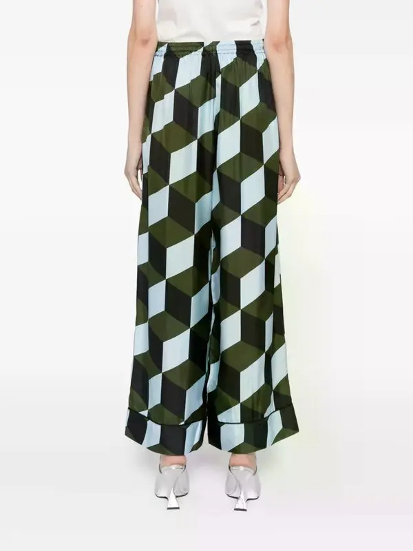Cynthia Rowley Geometric-print Trousers