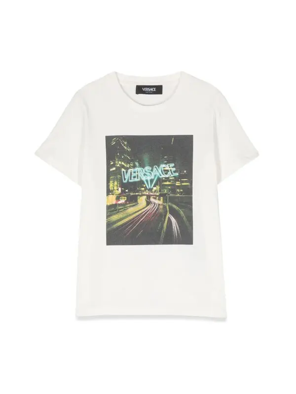 Versace Blinding Lights Print Jersey T-shirt - White