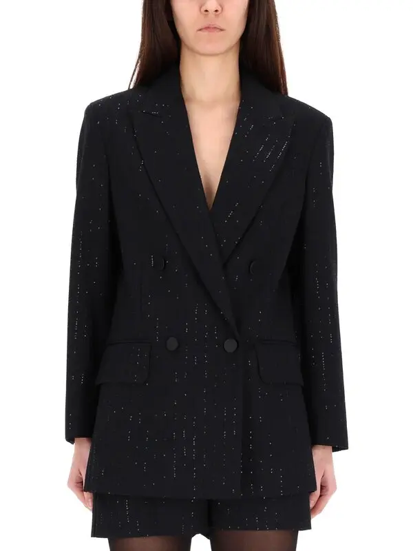 Max Mara Rhinestone-embellished Double-breasted Jacket