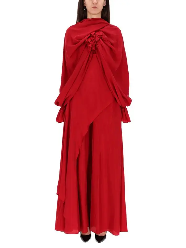 Alexander McQueen Draped Long Evening Dress