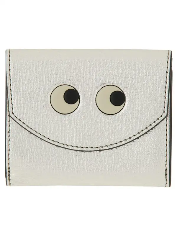 ANYA HINDMARCH Trifold Mini "eyes" Wallet - Silver