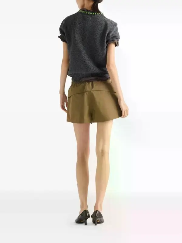 Prada Crystal-embellished Short-sleeve Sweater