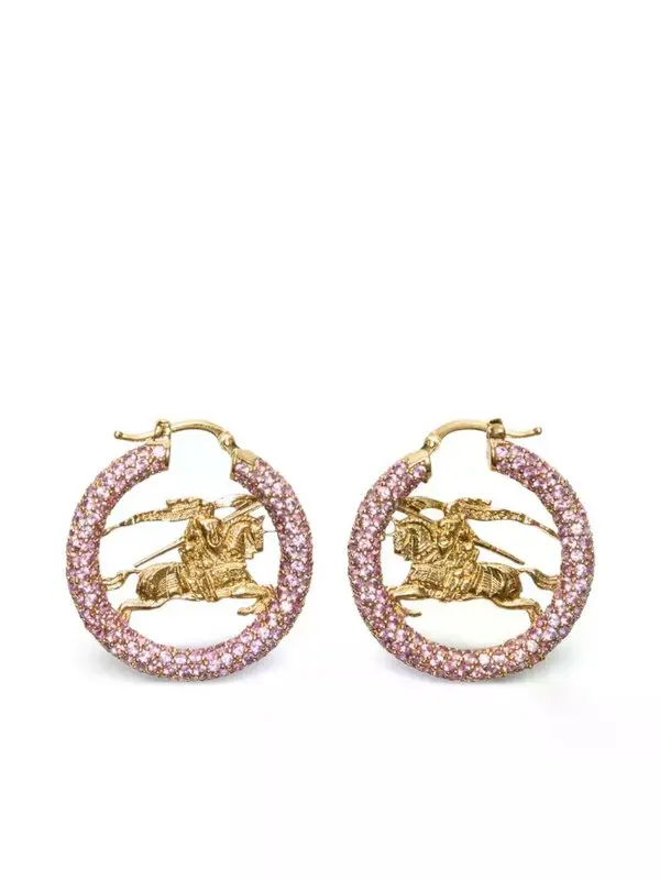 Burberry Equestrian Knight Hoop Earrings - Gold