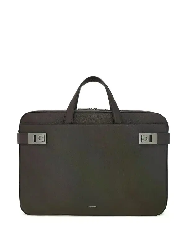 FERRAGAMO Gancini Buckle Briefcase - Brown