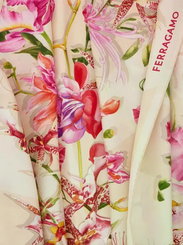 FERRAGAMO Gaia Floral-print Silk Scarf