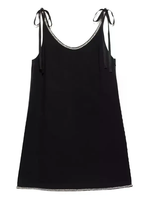 Prada Beaded Tie-strap Mini Dress