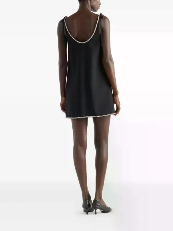 Prada Beaded Tie-strap Mini Dress