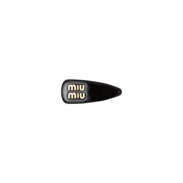 Miu Miu Patent Leather Hair Clip - Black