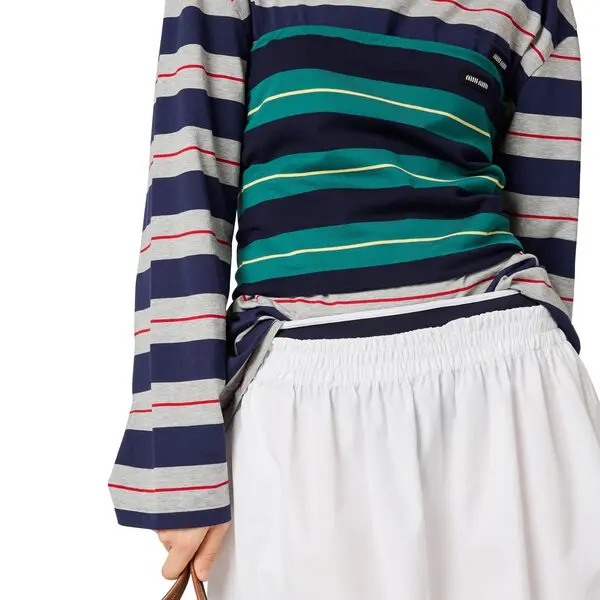 Miu Miu Striped Long Sleeve T-shirt