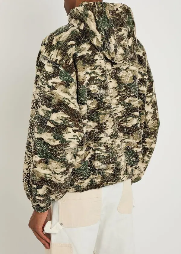 CHEW FOREVER Roach Camo Studded Hooded Parka Jacket