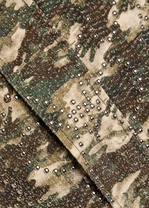 CHEW FOREVER Roach Camo Studded Hooded Parka Jacket