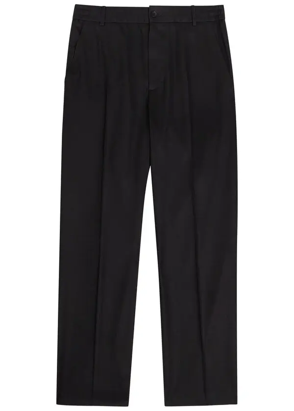 Moncler Wide-leg Wool Trousers - Black