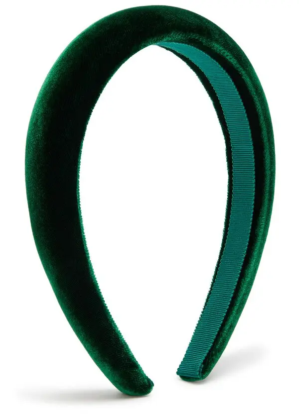 JENNIFER BEHR Tori Padded Velvet Headband - Green