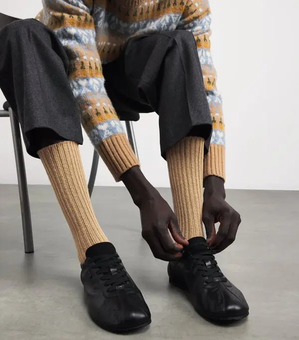 AMI Paris Wool-blend De Coeur Socks