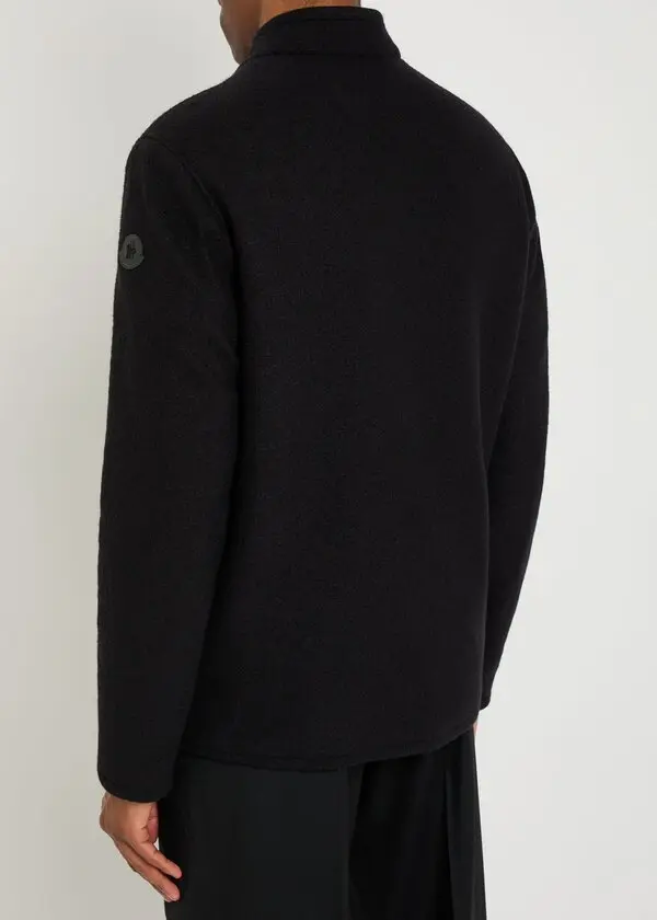 Moncler Boiled Wool Overshirt - Black