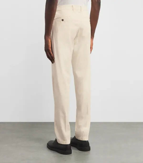 Paul & Shark Cotton-silk Blend Straight Chinos - Ivory