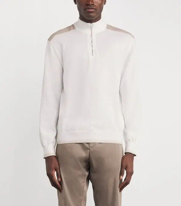 Paul & Shark Cotton Quarter-zip Sweater - White