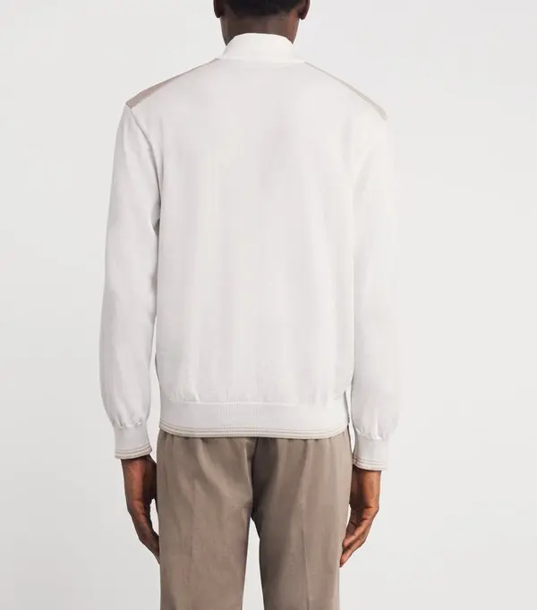 Paul & Shark Cotton Quarter-zip Sweater - White