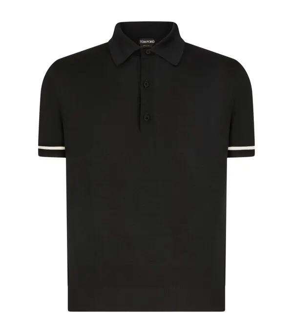 TOM FORD Cashmere-silk Polo Shirt - Black