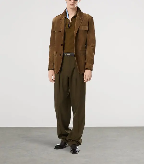 TOM FORD Calf Leather T Belt - Brown