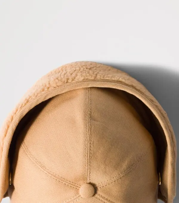 Miu Miu Cotton And Fleece Baseball Cap - Neutral