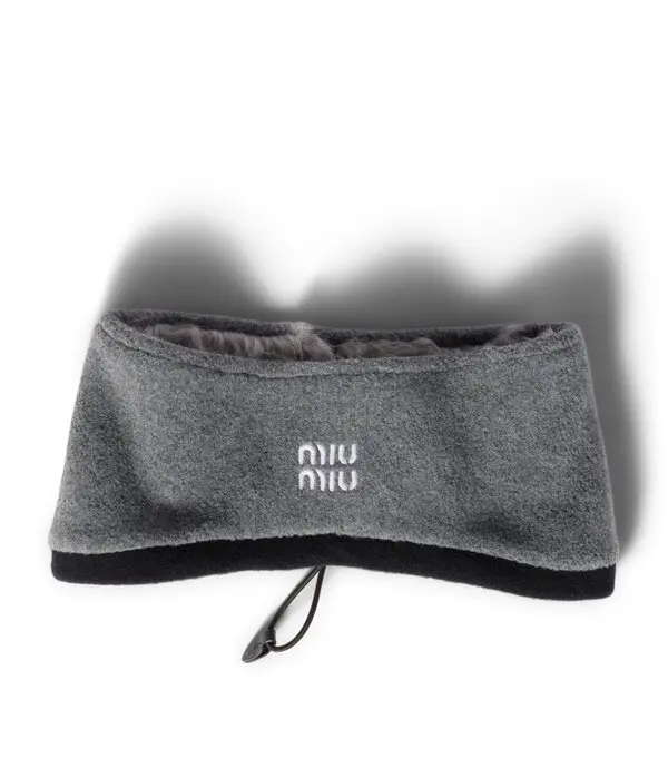 Miu Miu Fleece Logo Headband - Grey