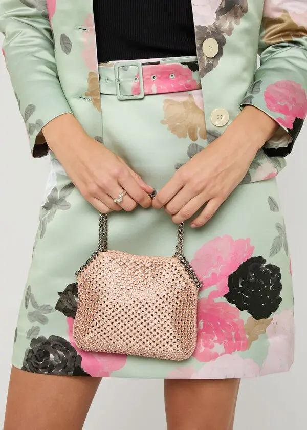 Bernadette Eva Belted Floral-print Satin Skirt