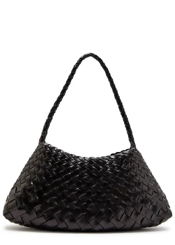 Dragon Diffusion Rosanna Woven Leather Shoulder Bag - Black