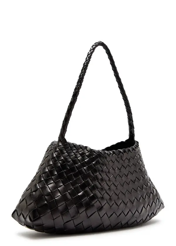 Dragon Diffusion Rosanna Woven Leather Shoulder Bag - Black